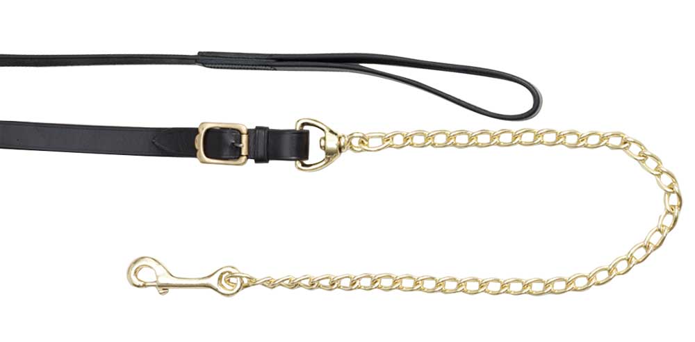 Zilco International Pty Ltd | Leather Lead - 18" Solid Brass Chain Black