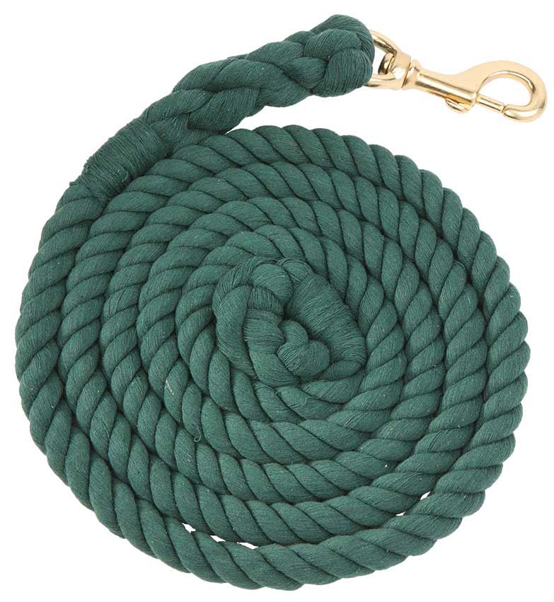 Zilco International Pty Ltd | Cotton Rope Lead - Brass Snap Green