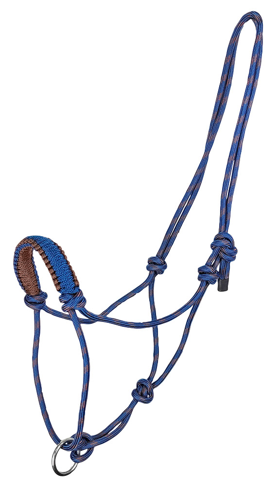 Zilco International Pty Ltd | Rope Halter with Ring - Navy/Brown Full